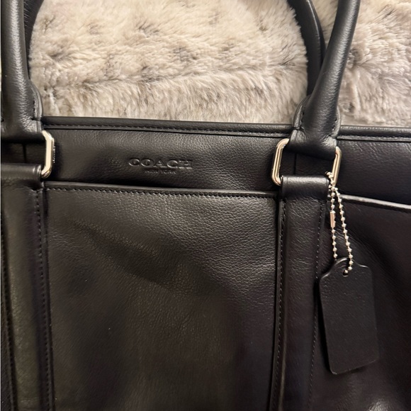 Coach | Bags | Coach Black Leather Work Tote | Poshmark